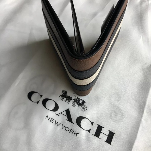 Coach | Bags | Coach Mens 3in Varsity Leather Stripe Wallet | Poshmark